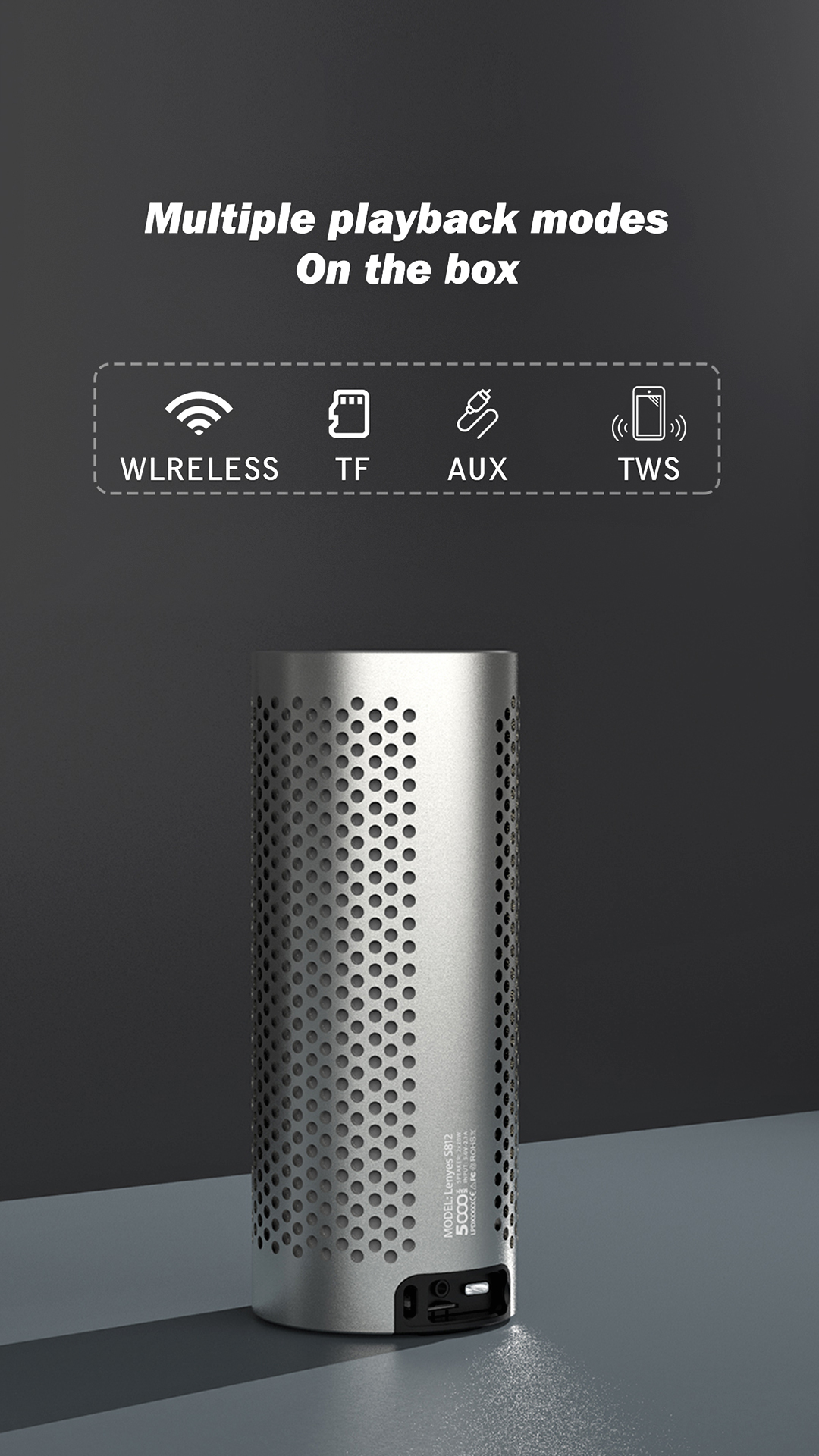 Lenyes Parlante Bluetooth S812 P 40W Sound 360° DSP Super Bass LENYES ...